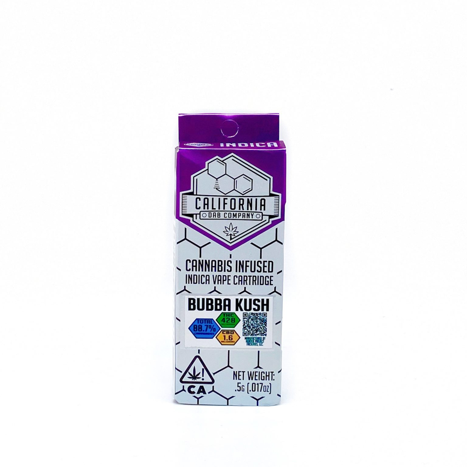 California Dab Company - Bubba Kush Cartridge 0.5G - The Kind Center