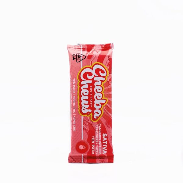 Cheeba Chew - Sativa Strawberry Taffy 100mg - The Kind Center