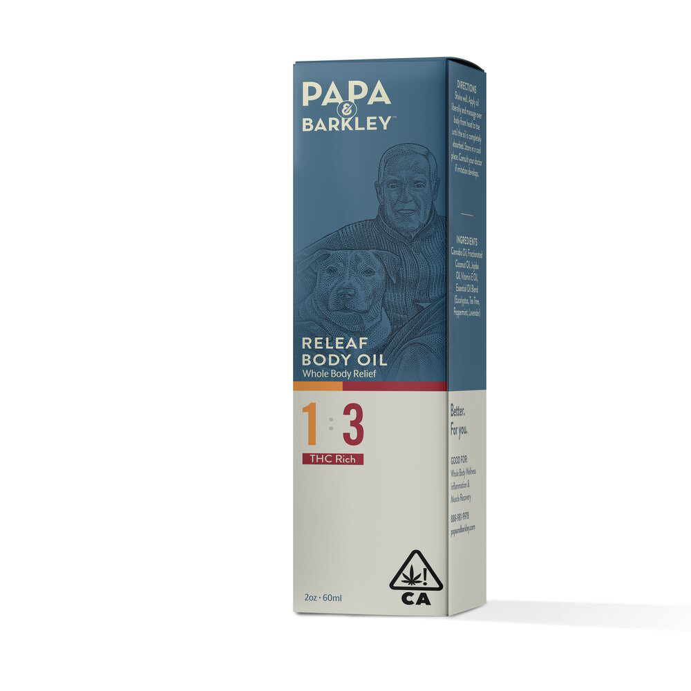 Papa & Barkley - CBD+THC 1:3 THC Rich Releaf Body Oil 60ml - The Kind ...