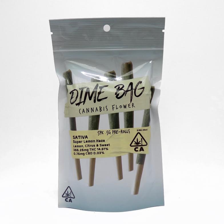 Super Lemon Haze 5 Pack Dime Bag Prerolls - The Kind Center