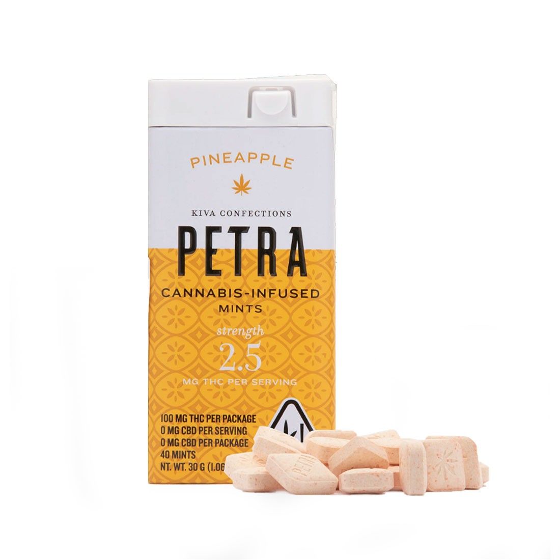 Kiva - Hybrid Petra Mints Pineapple 100MG - The Kind Center