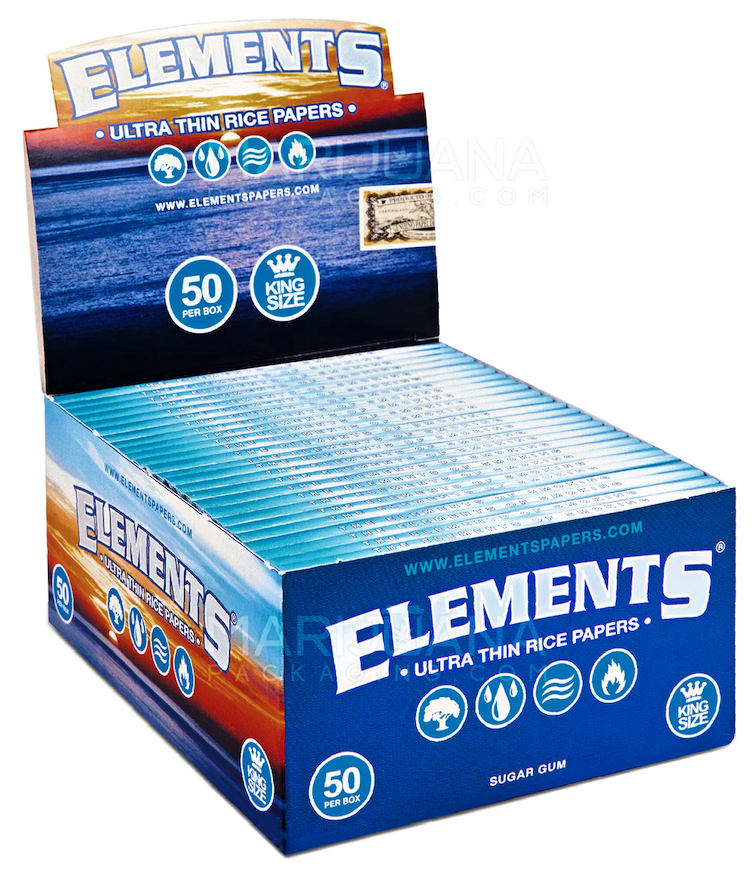 Elements - King Size Slim Ultra Thin Rice Papers - The Kind Center
