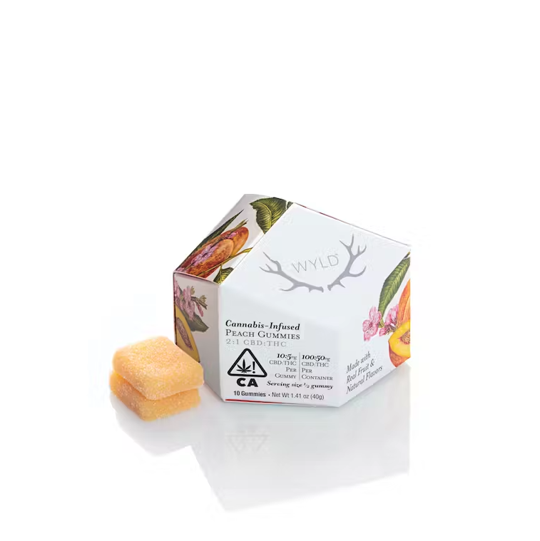 Wyld - CBD+THC Hybrid Enhanced Peach Gummies 2:1MG - The Kind Center