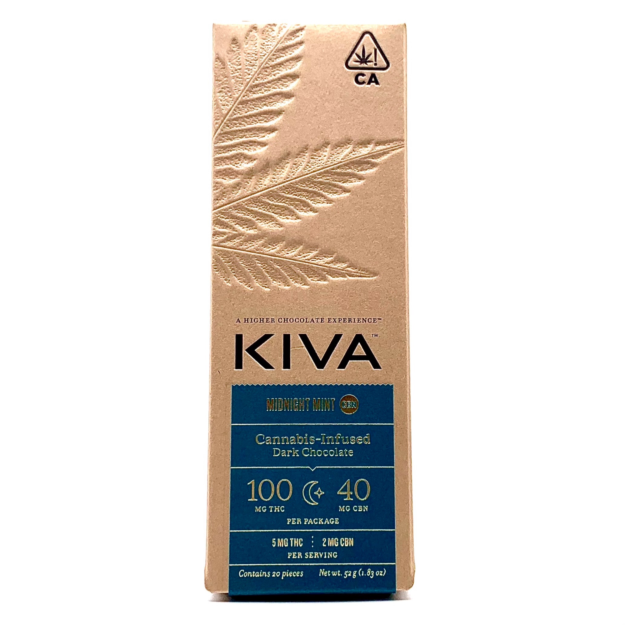 Kiva - Midnight Mint Chocolate CBN 100mg - The Kind Center
