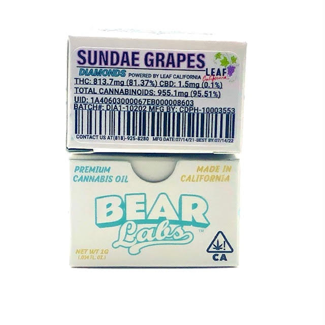 Bear Labs - Sundae Grapes Diamond 1g - The Kind Center