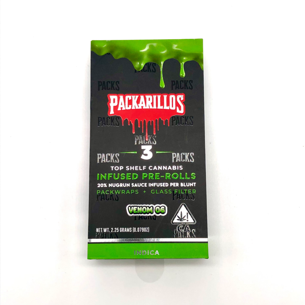 Packwoods Packarillos Venom Og 3pk 2 25g Infused Pre Rolls The Kind