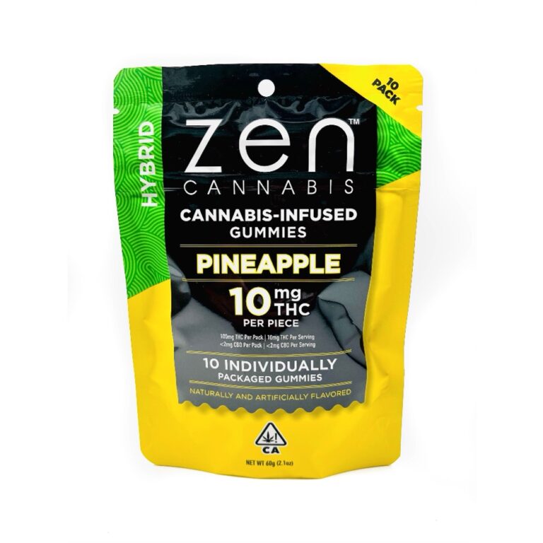 Zen Cannabis - Hybrid Pineapple Gummies 100MG - The Kind Center