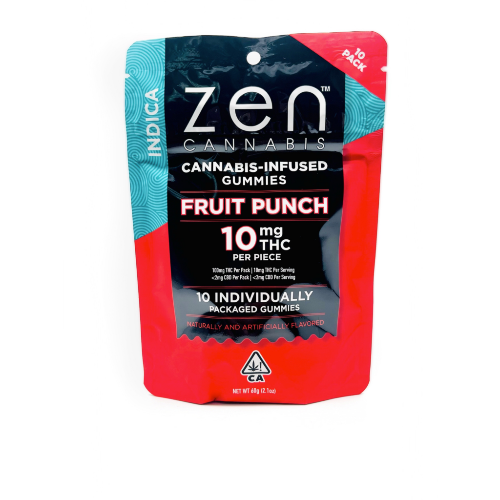 Zen Cannabis - Indica Fruit Punch Gummies 100MG - The Kind Center