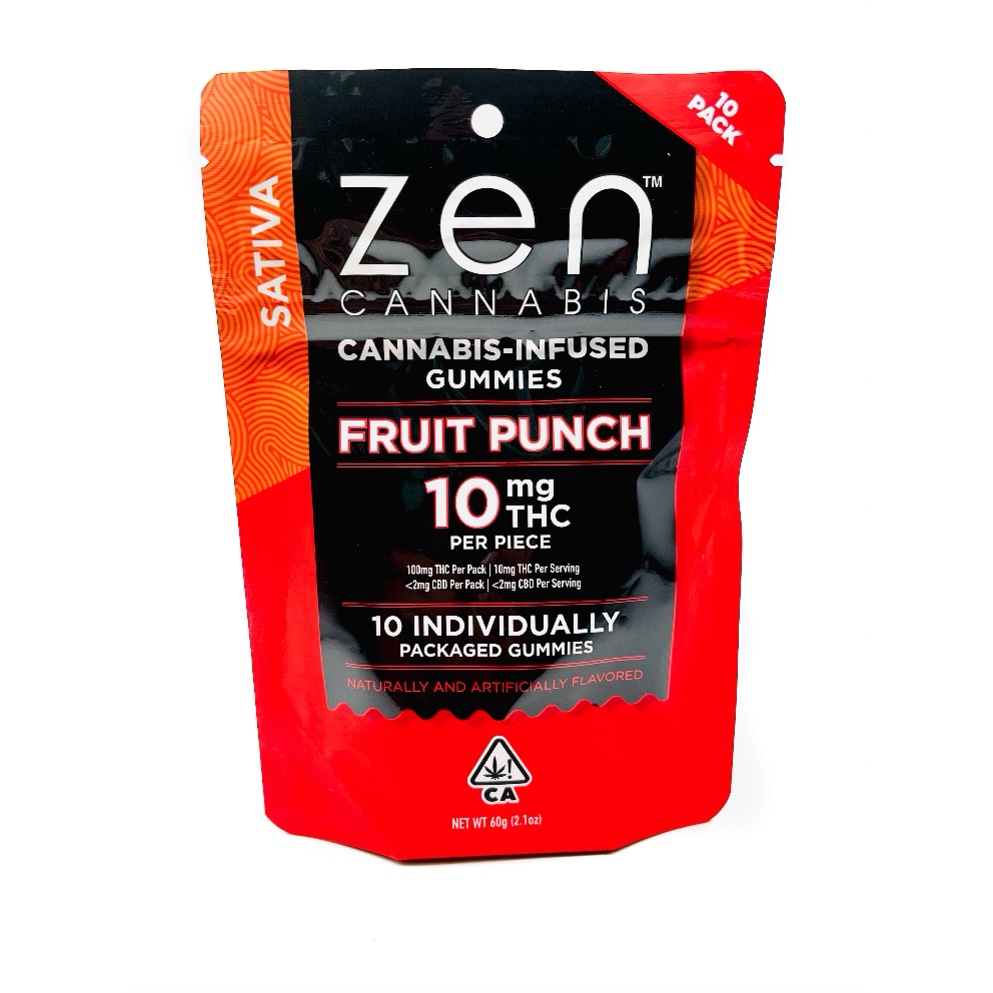 Zen Cannabis - Sativa Fruit Punch Gummies 100MG - The Kind Center