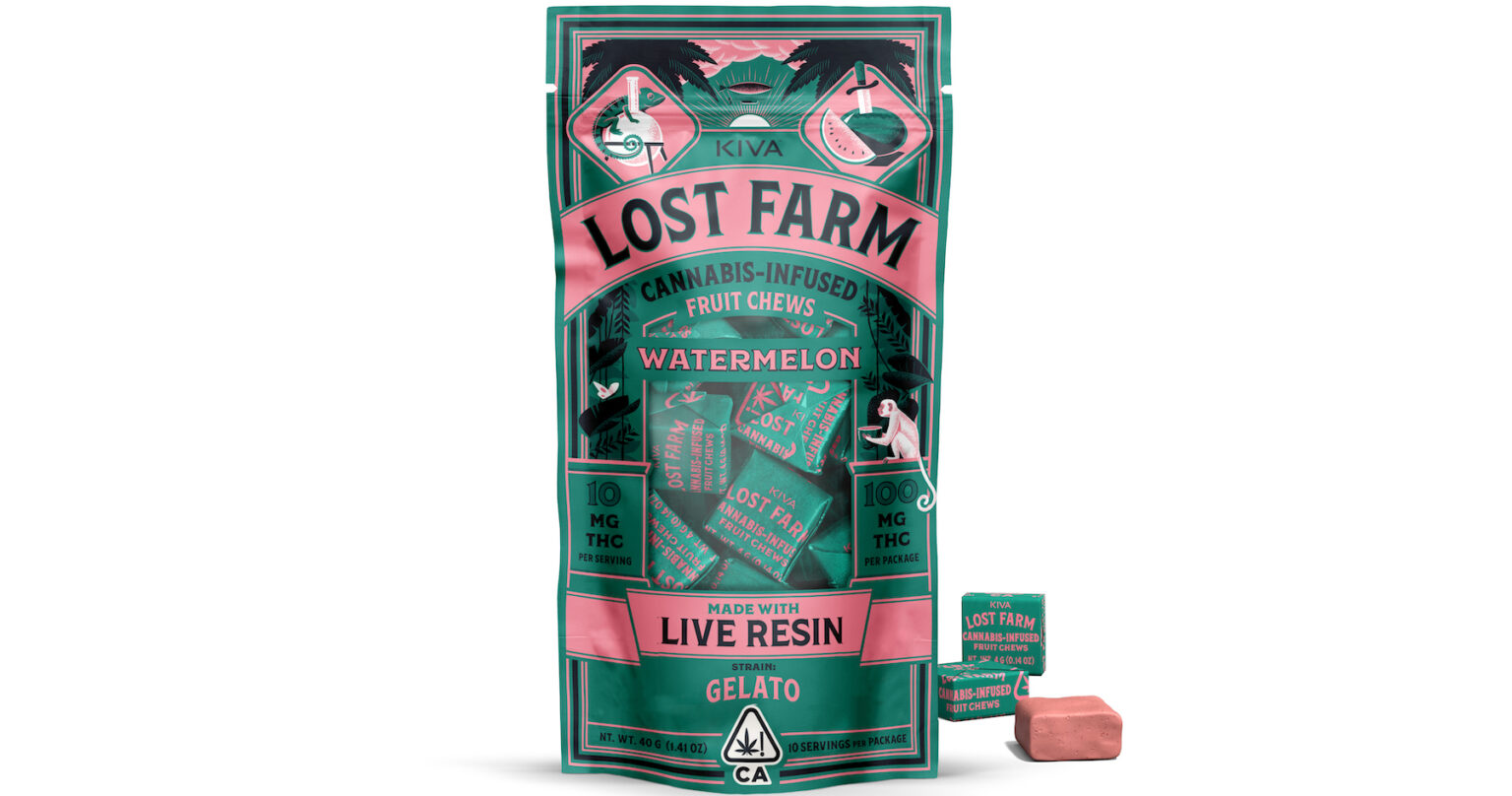 Kiva Confections - Lost Farm LR Watermelon Fruit Chews 100MG - The Kind ...