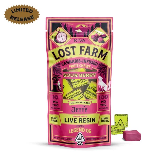 Kiva Confections - Lost Farm LR Sour Berry Legend OG Fruit Chews 100MG ...