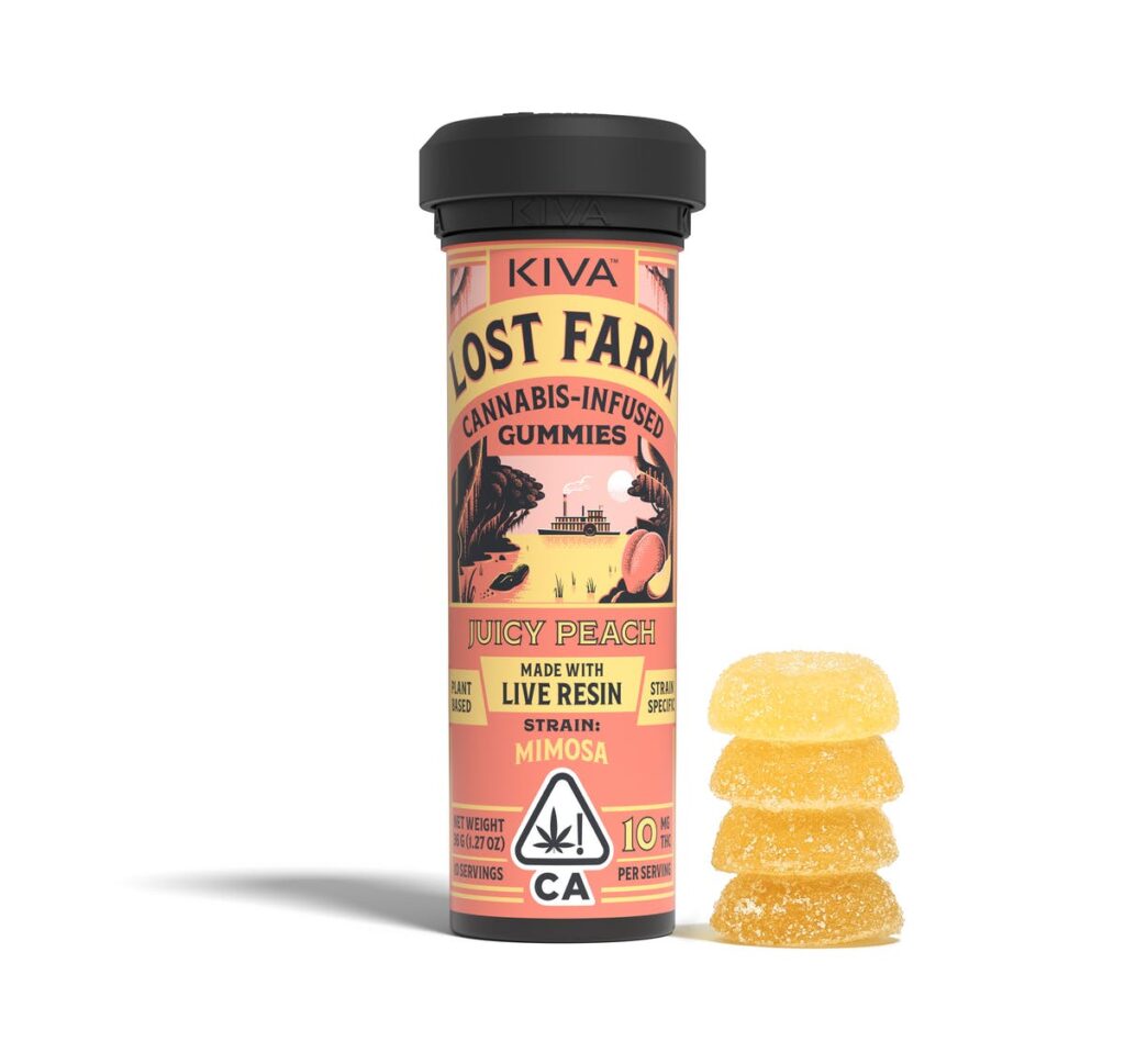 Kiva Confections - Lost Farm LR Juicy Peach Mimosa Fruit Chews 100MG ...