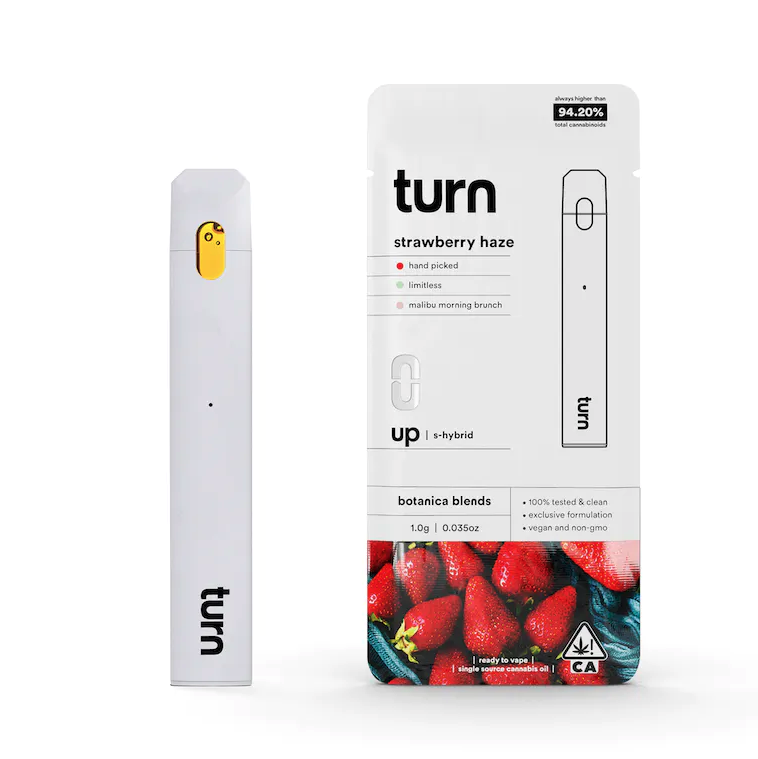 Turn - Sativa-Hybrid Strawberry Haze Disposable Vape Pen 1G - The Kind ...