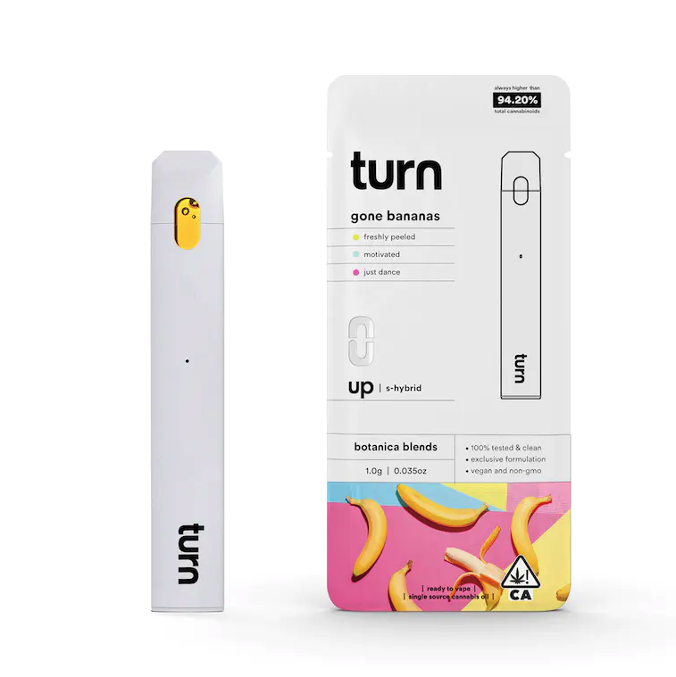 Turn - Sativa-Hybrid Gone Bananas Disposable Vape Pen 1G - The Kind Center