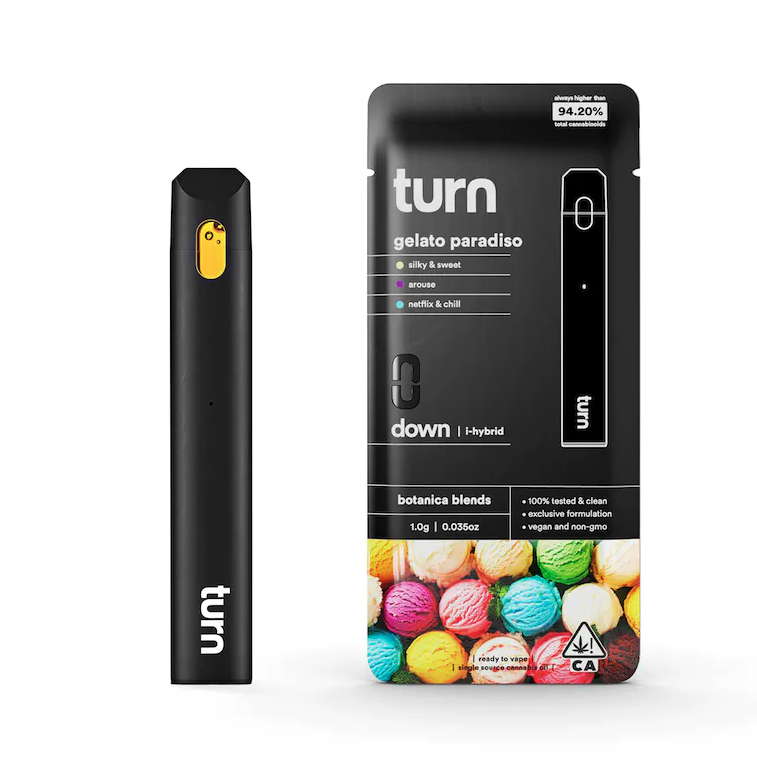 Turn - Indica-Hybrid Gelato Paradiso Disposable Vape Pen 1G - The Kind ...