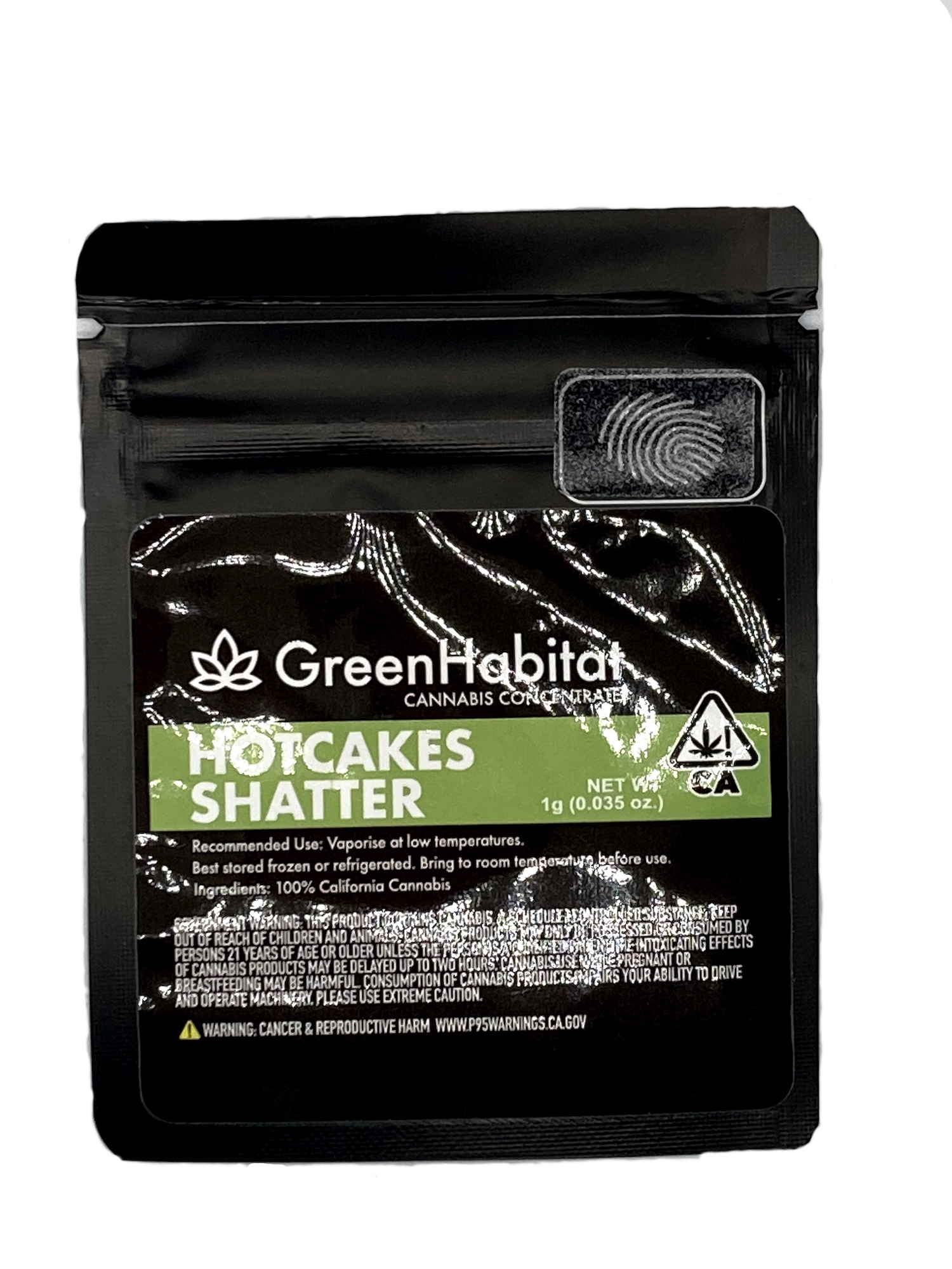 Green Habitat - Indica Hotcakes Shatter 1G - The Kind Center