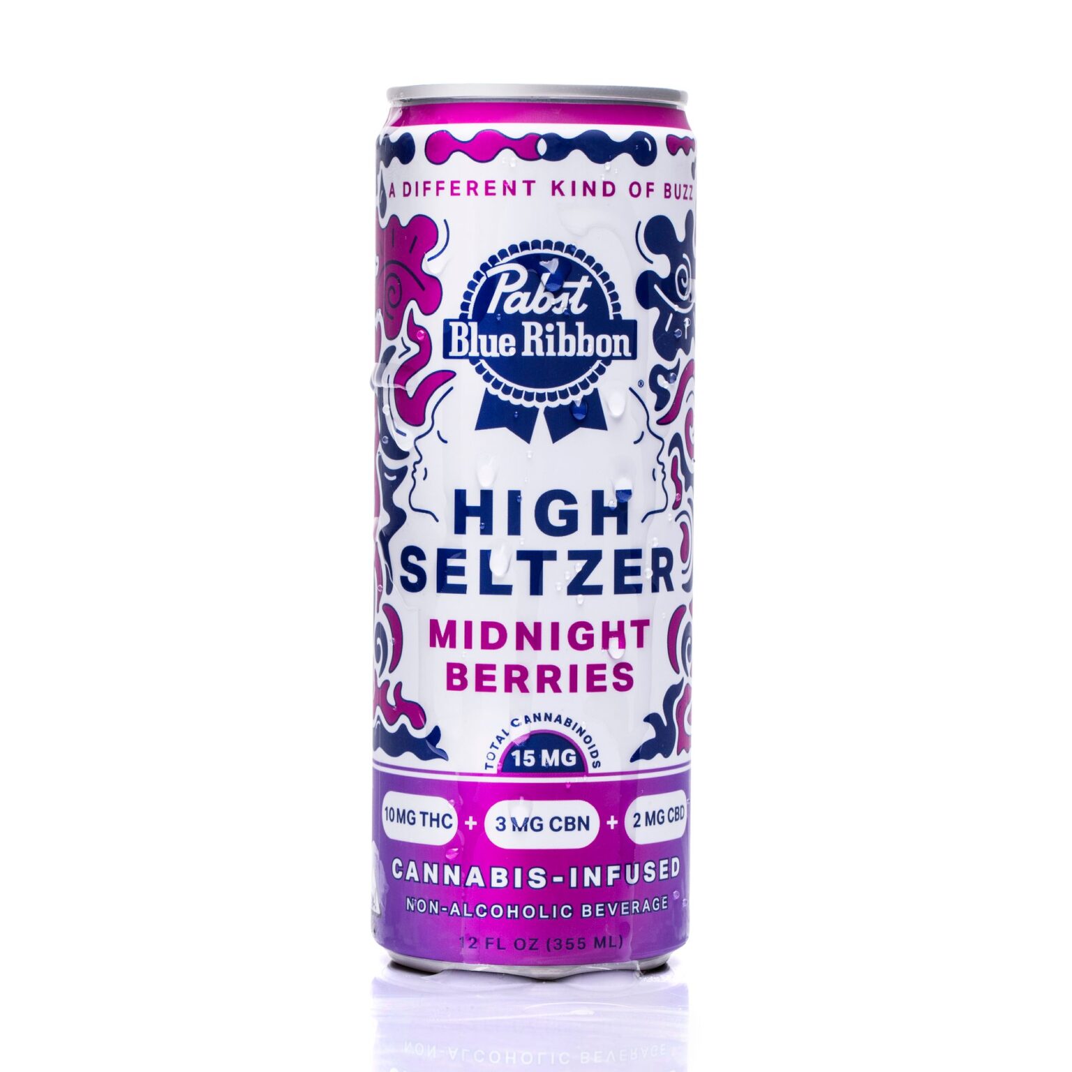 Pabst Blue Ribbon - Infused THC/CBN/CBD Midnight Berries High Seltzer ...