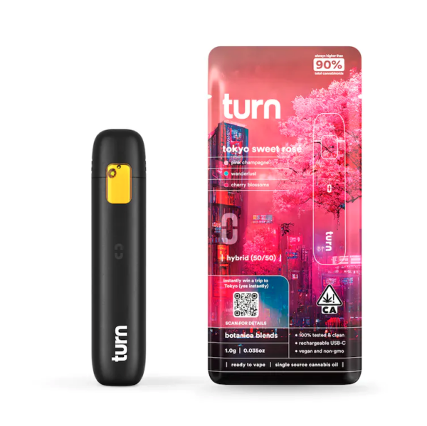 Turn - Balanced Hybrid Tokyo Sweet Rose Disposable Vape Pen 1G - The ...