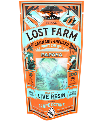 Kiva - Lost Farms LR Papaya Grape Octane Chews 100MG - The Kind Center