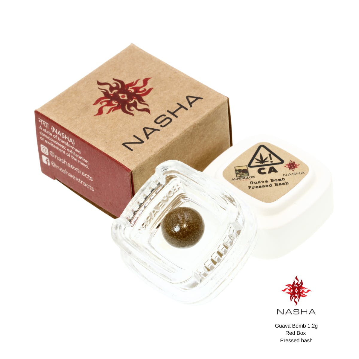 Nasha - Guava Bomb Red Pressed 1.2G Hash SAMPLE - The Kind Center
