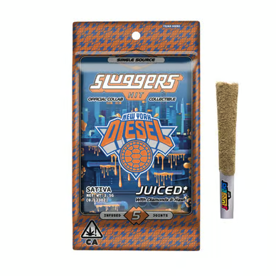 Sluggers Hit - NYC Diesel Infused Pre-Rolls 5pk - The Kind Center