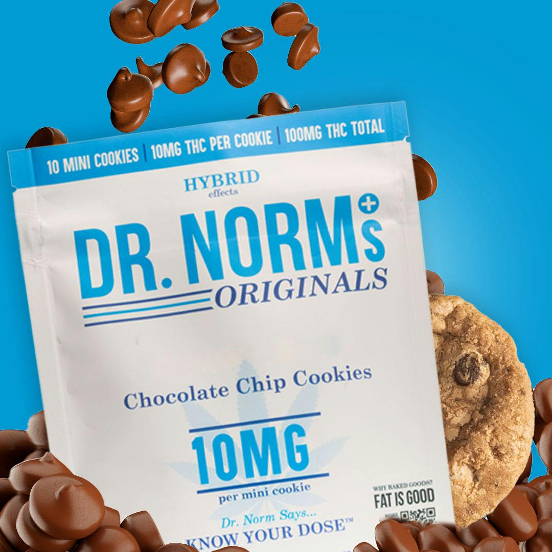 Dr. Norms - Hybrid Chocolate Chip 10mg Cookies 10pk - The Kind Center
