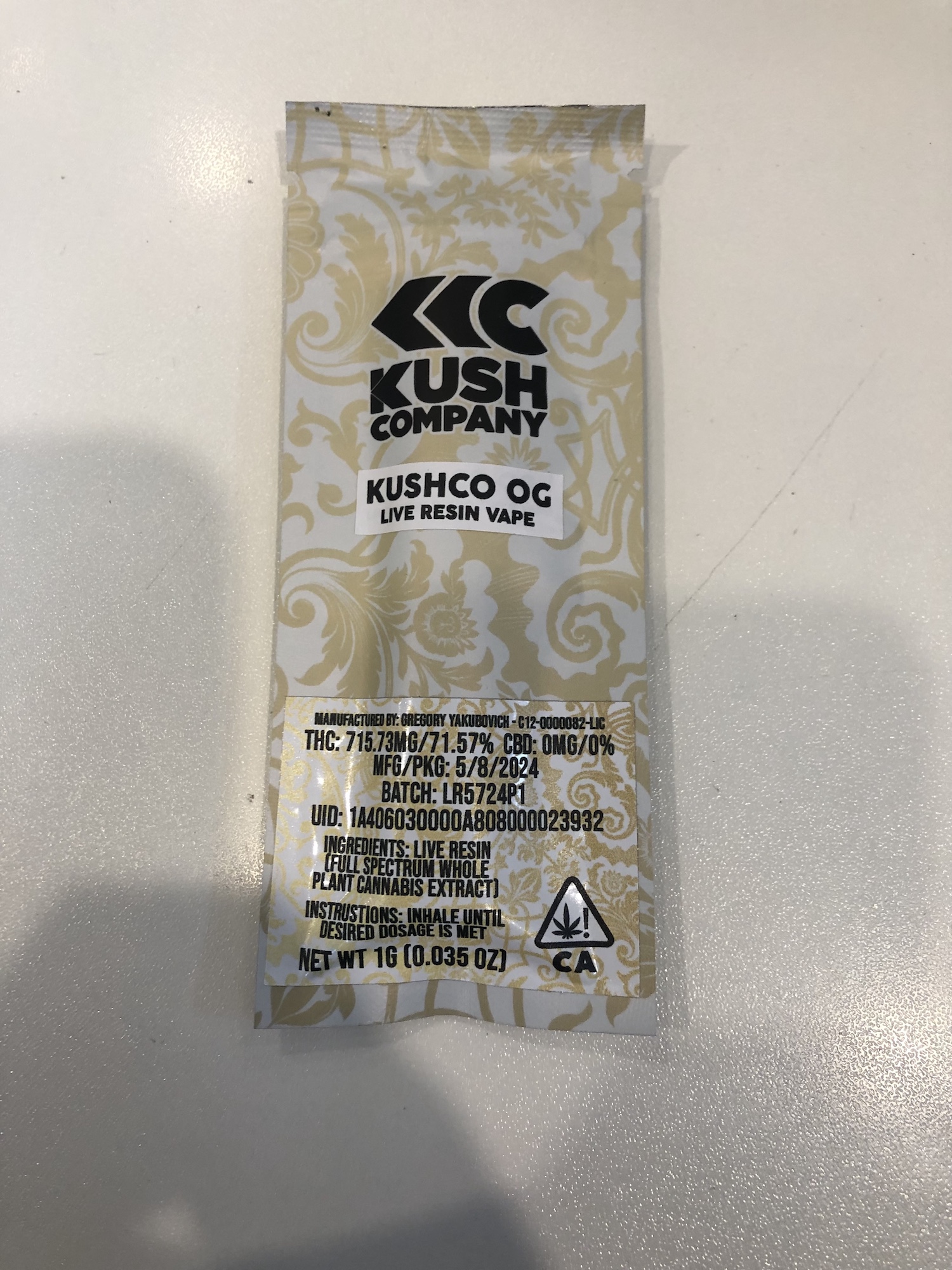 KushCo. - KushCo OG 1G LR Vape - The Kind Center